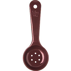 Carlisle FoodService Products 496101 Perforated Short Handle Portion Control Spoon, 1.5 oz, Reddish Brown