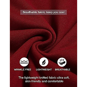 COOFANDY Men's Casual Shawl Collar Sweater Long Sleeve Pullover Wine Red L Wine Red Large