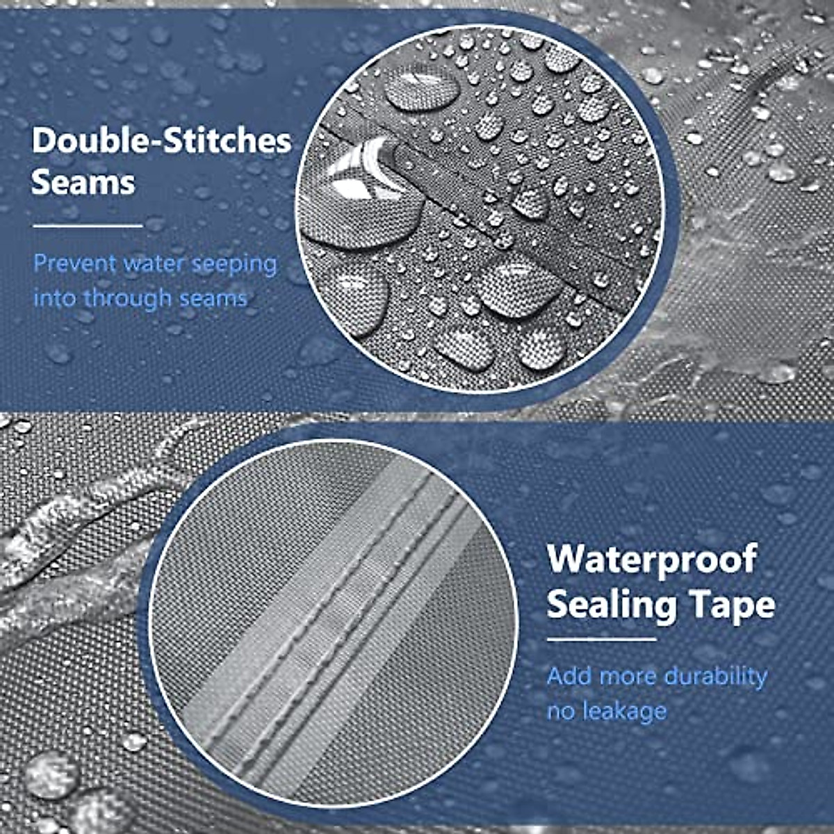 Patio Furniture Covers 4 Piece Set, Heavy Duty Waterproof Outdoor Furniture Cover, Windproof Patio Cover for Rattan Wicker Outdoor Furniture, with Buckle Strap, Grey