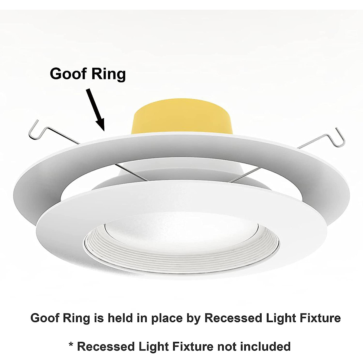 Lighting Labs 8 Pack Matte White Goof Trim Ring for 8" Inch Recessed Can Lighting Down Light, Outer Diameter 8.6 Inches, Inner Diameter 6.2 Inches