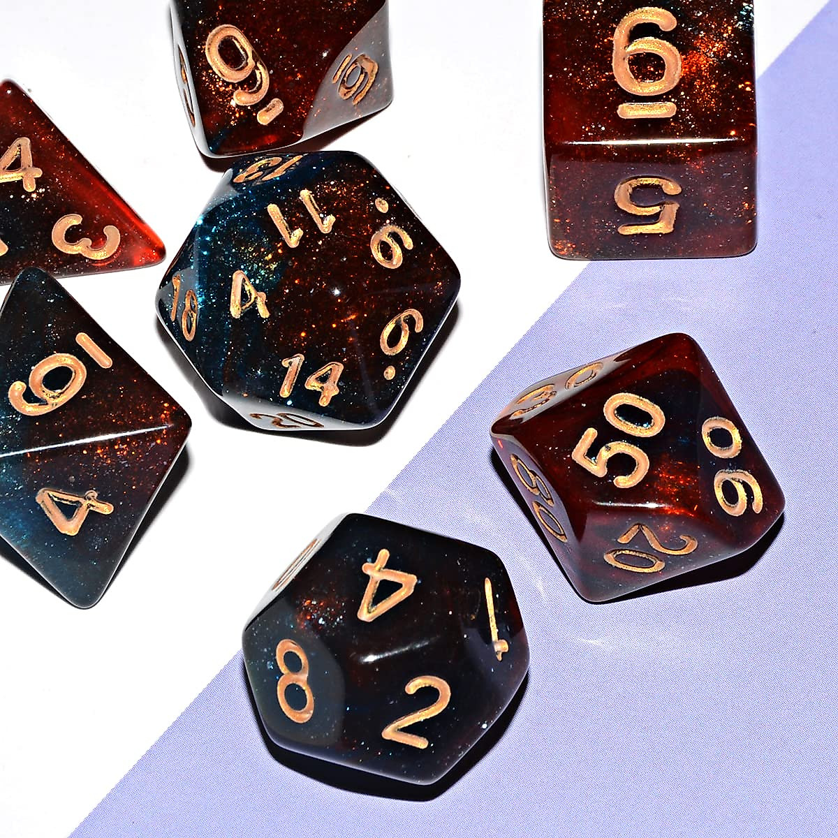 Galaxy Dice Set| Blue Red DND Dice Set for Board Game