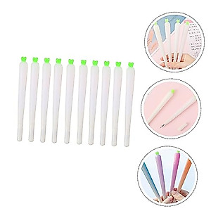 NUOBESTY 10pcs Black Gel Pen Cartoon Carrot Pen Cute Carrot Ink Pen Lovely Ballpoint Pen Black Ink Pens Stylus for Ball Point Pens Black Multi-function Handwriting Pens Pens Work