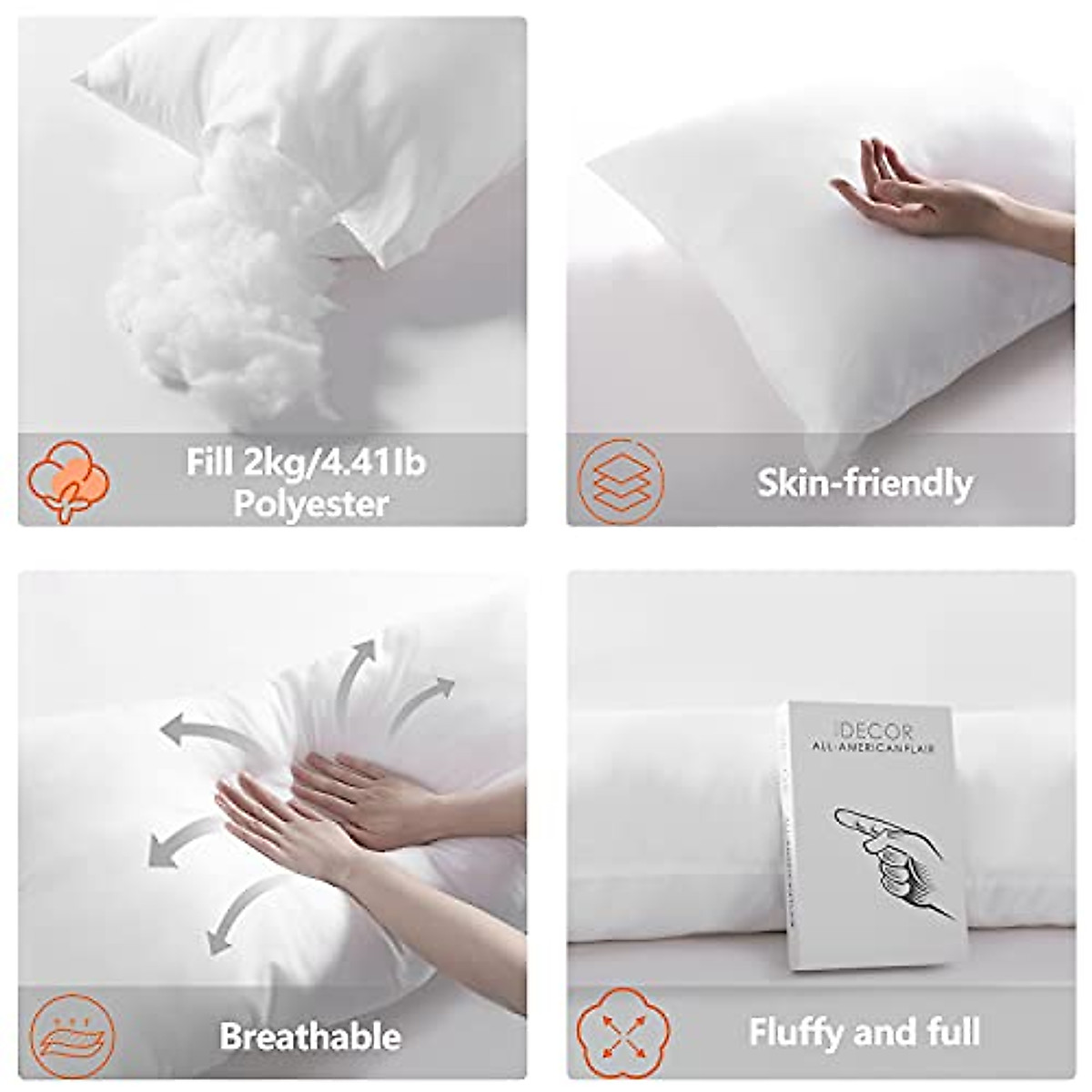 Lamberia Full Body Pillow Insert for Adults with Silky Satin Pillow Cover for Hair and Skin. Breathable Pillow for Sleeping in Various Positions, 20"x54" Dark Gray