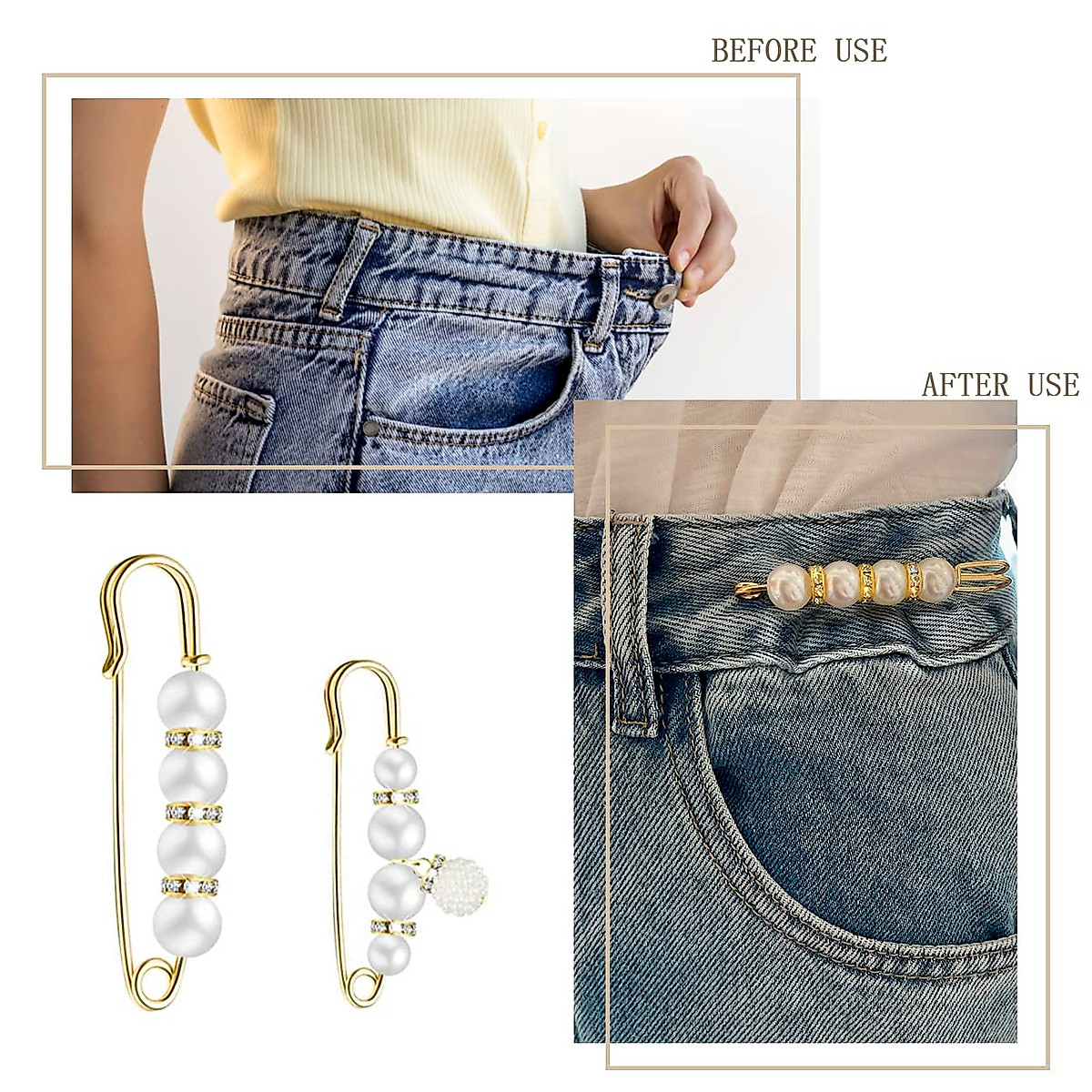 50 Pcs of Artificial Pearl Brooches Elegant Hat Safety Pins Decorative Dress Brooch Sweater Shawl Pin Collar Women Artificial Crystal Cardigan Clip Jewelry Girls Clothing Decoration Accessories