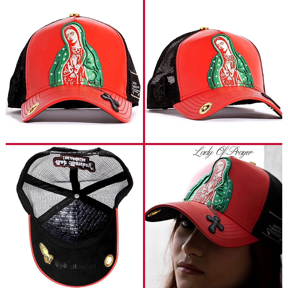 Red Monkey Designs 6 Hat Bundle 4 of Limited Edition Unisex Fashion Trucker Cap Hats + Free Bandanna.,Multicolor,One Size