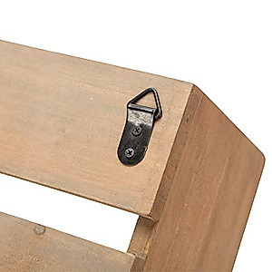 Synovana Cabin Style Hanging Towel Rack with Bar Farmhouse Wooden Floating Shelf Bear Wall Decor Rustic Wall Mounted Storage Towel Rack for Bathroom Kitchen Living Room Home Decor