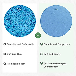 Novilla 2 Inch Queen Size Mattress Topper, Soft Memory Foam Mattress Topper for Comfort & Cooling Night Sleep, Ventilated & Skin-Friendly, CertiPUR-US Certified