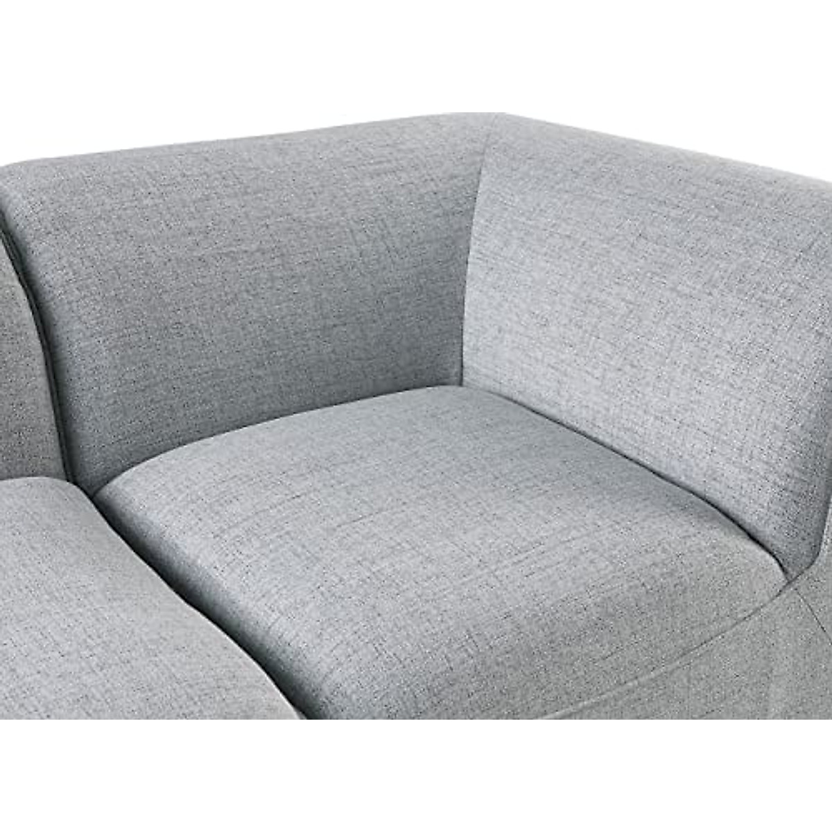 Meridian Furniture Miramar Collection Modern | Contemporary Linen Textured Upholstered Modular Sofa, 76" W x 38" D x 28.5" H, Grey