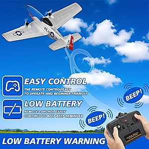28℃ Remote Control Airplanes, 2.4Ghz 2CH RC Plane Toy Gift for Kids & Adults, Remote Control Plane for Beginners with Gyro Stabilization System (Blue)