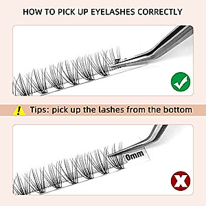 240 PCS Lash Clusters DIY Eyelash Extension 10D/20D Cluster Lashes C Curl 8-16mm Individual Eyelashes Cluster Lashes Wisps Reusable Mini Eyelash Cluster Eyelash Extensions at Home (10D/20D C 8-14mm)