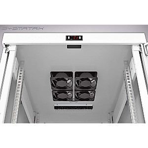 Sysracks 42U Server Rack Cabinet – 35" Deep Free Standing IT Enclosure with Air Control System, 4 Fans, PDU, Glass Door, Lockable Side Panels, and 1 Shelf for 19" Mount Equipment