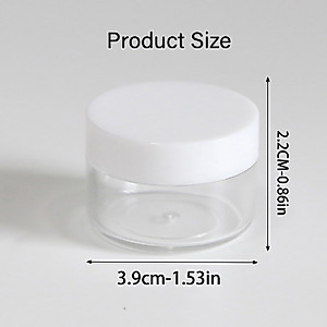 24 Pcs 15ml/0.5oz​ Cosmetic Jars with Lids,Plastic Jars Round Clear Cosmetic Container Jars with White Lids, Plastic Slime Jars for Beauty Product, Lotion, Cream, Travel Storage (White Lid)