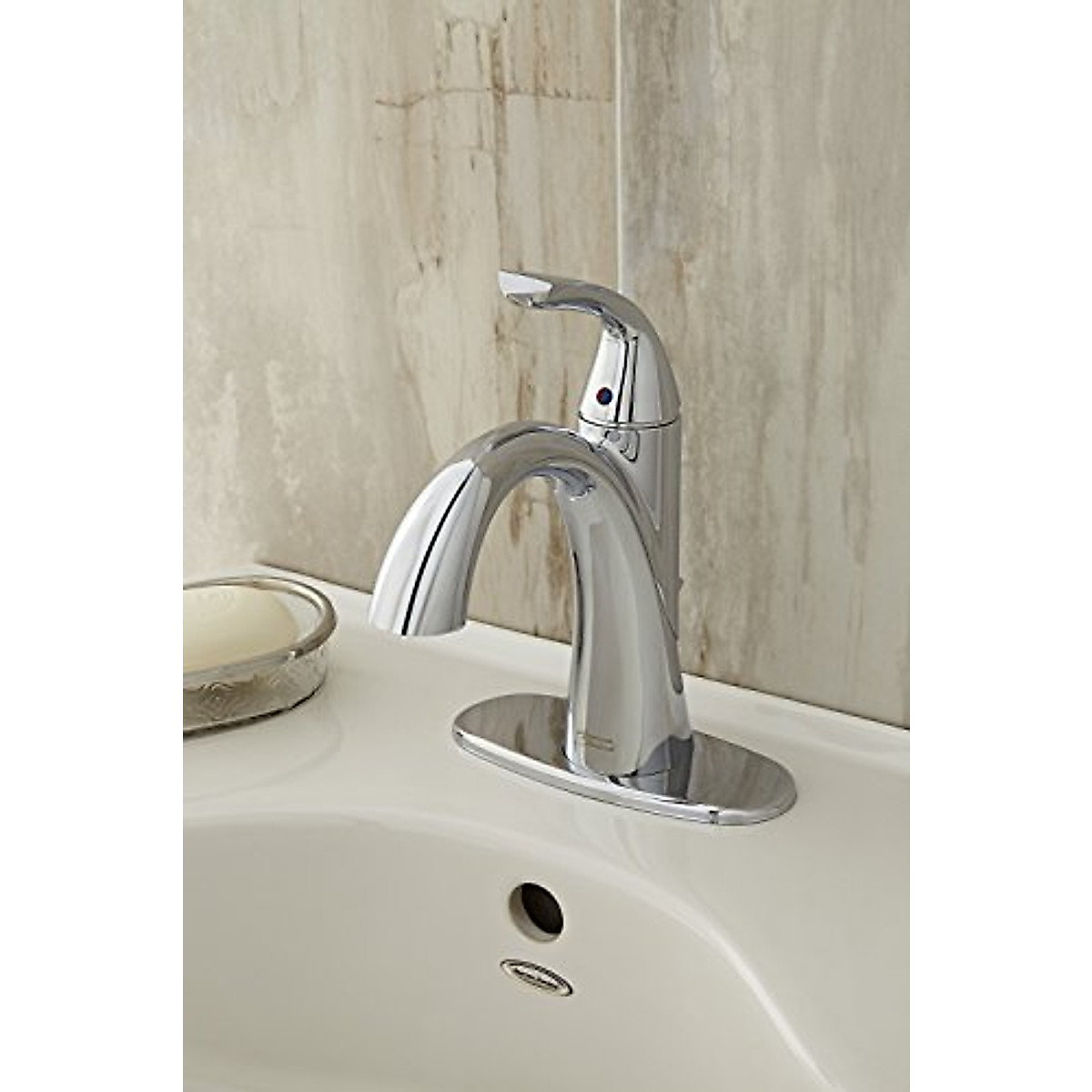 American Standard 7186101.002 Fluent Single Control Bathroom Faucet with Pop-up Drain, 18 in x 18 in, Polished Chrome