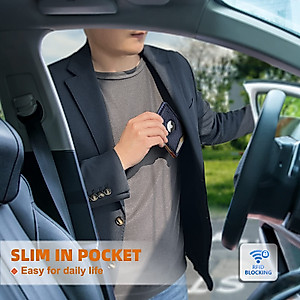 KEMISANT Mens Wallet For Airtag or Standard Use, Slim Front Pocket Wallet for Gift Men 11 Cards RFID Blocking