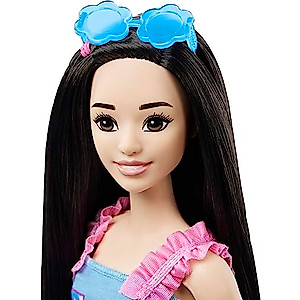 Barbie My First Barbie Preschool Doll, Renee with 13.5-inch Soft Posable Body & Black Hair, Plush Squirrel & Accessories