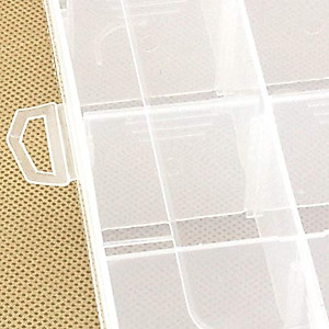 Jewelry Organizer 20-Grid Plastic Box Storage Container Case with Removable Dividers (Transparent)