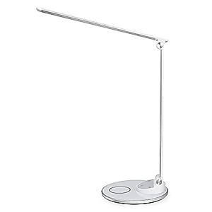 WorkPro™ LED USB Desk Lamp with Wireless Charger, 16-1/2"H, White/Silver