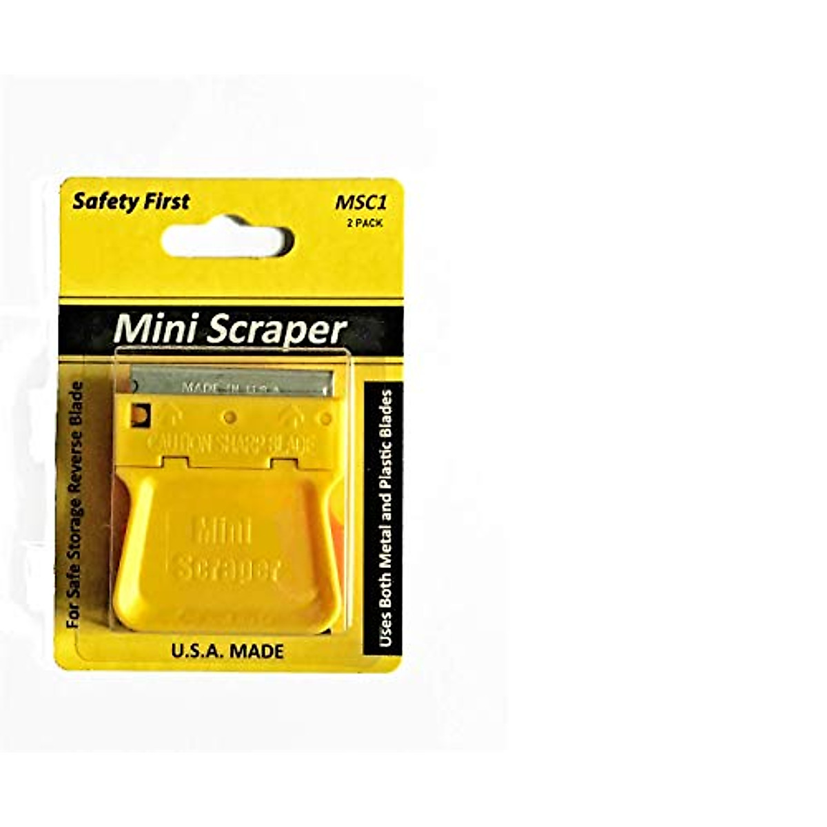 2 Original Mini scraper with Metal Blade Carded U.S. Made Razor Scraper