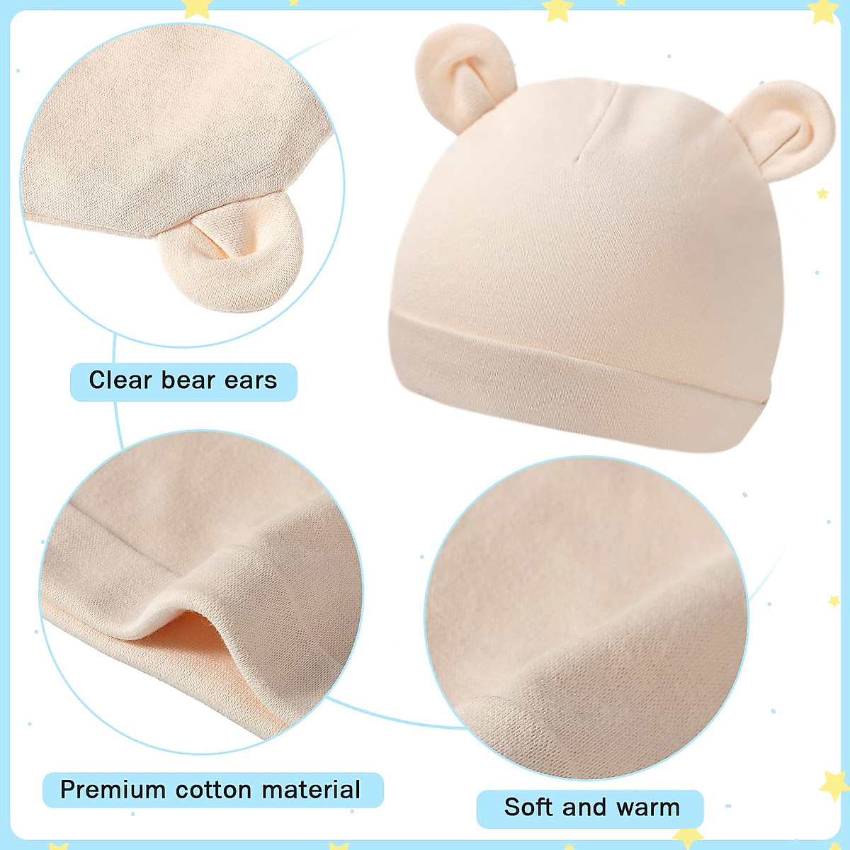 Newborn Baby Wrap Blanket Knit Sleeping Bag Receiving Blankets Stroller Wrap Newborn Baby Hat Bear Ears Infant Caps and Baby Mittens Gloves Gift for Christmas for 9-12 Months Boys Girls(Light Gray)