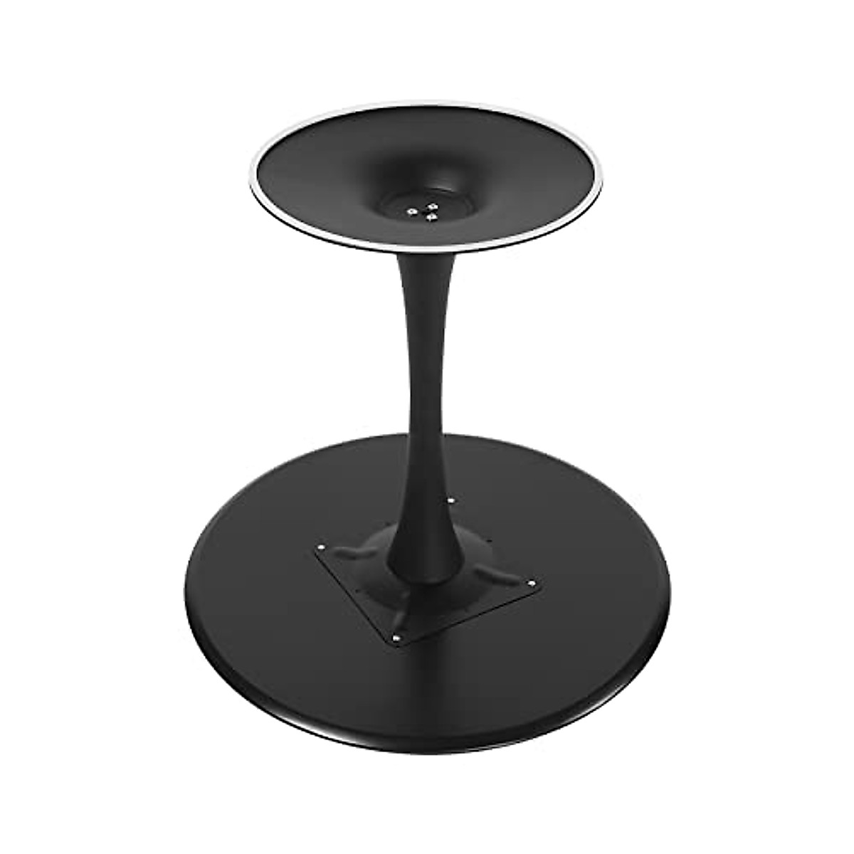 31.5 inch Round Dining Table, Mid Century Modern Small Tulip Table with Metal Pedestal Base for Living Room Kitchen Dining Room (Black)