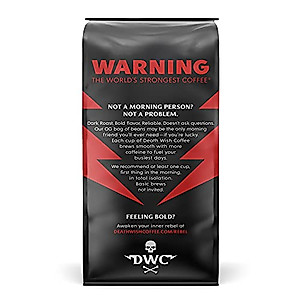 Death Wish Coffee Co., Organic and Fair Trade Dark Roast Ground Coffee, 16 oz