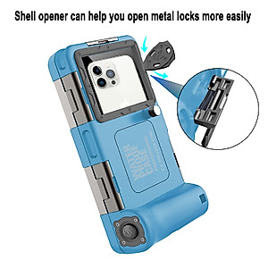 ShellBox Case Diving Case 2nd Gen for Phone/Samsung Galaxy Series, Universal Phones[4.9-6.9 Inch],Snorkeling[15m/50ft] Full Body Protector(Blue-Grey)