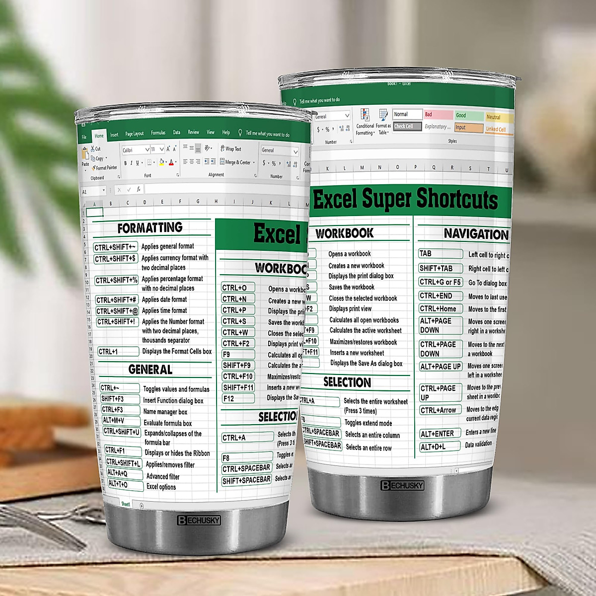 BECHUSKY Excel Tumbler Group Excel Shortcut Tumbler Excel Cheat Sheet Travel Spreadsheet Accounting Student Senior Accountant CPA Gift For Coworker Colleague Friend On Birthday Anniversary Christmas