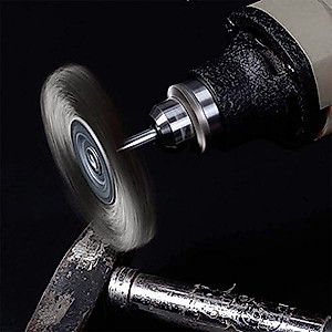 JIUNENG 50Pcs 25mm Stainless Steel Wire Wheel Brush Sets T-Type with 1/8 Inch Shank Polishing Wheels Rotary Tool for Cleaning,Deburring and Surface-Finishing