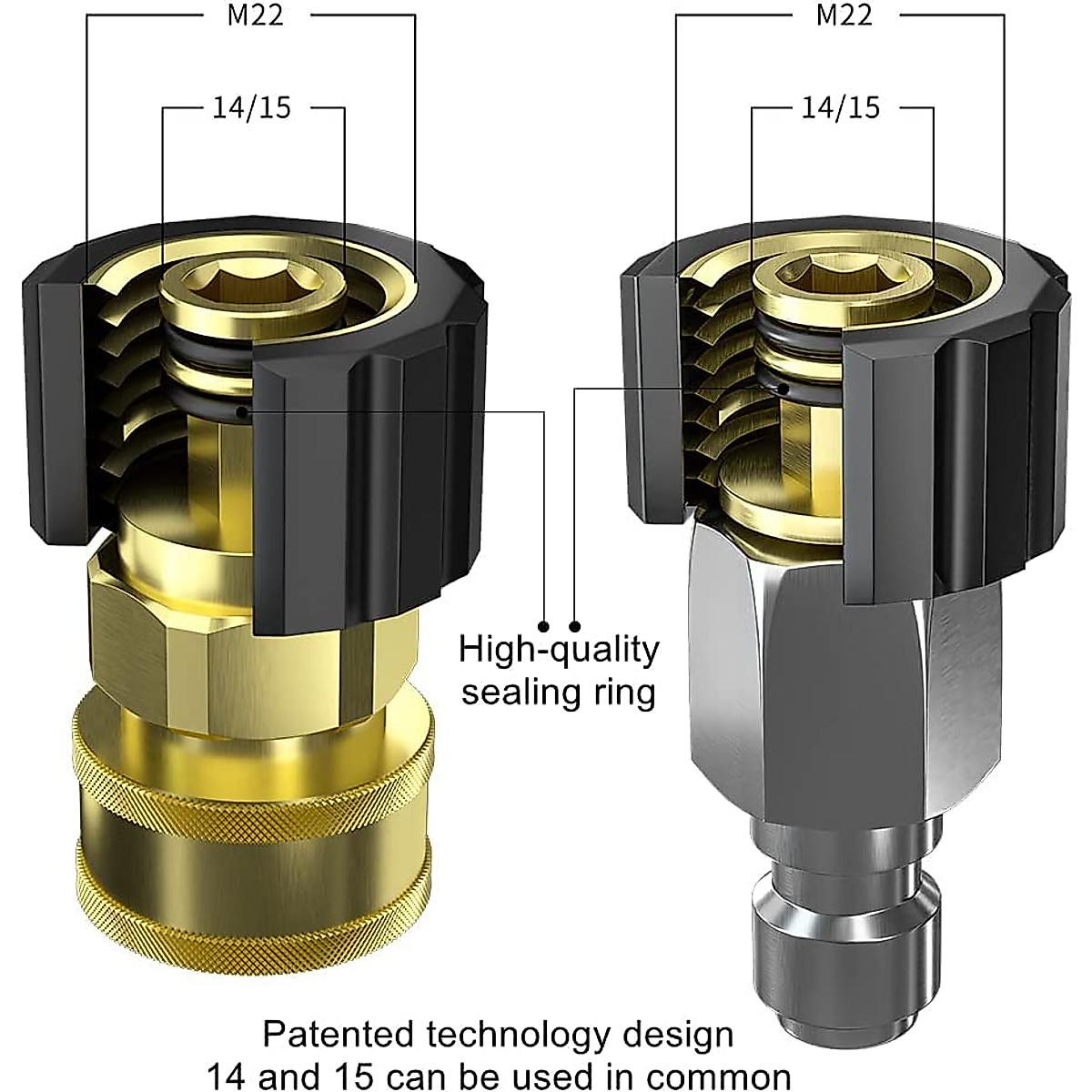 POHIR Sewer Jetter Kit for Pressure Washer 50 ft, Hydro Drain Jetter Cleaner Hose with 1/4 Female NPT, Button Nose, Rotating Sewer Jet Nozzle and Pressure Washer Adapter, 4000 PSI Drain Cleaner Hose
