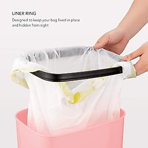 Ninestars DZT-12-5PK Bedroom or Bathroom Automatic Touchless Infrared Motion Sensor Trash Can, ABS Plastic (Rectangular, Pink) Trashcan, 3 Gal 1 Count (Pack of 1)