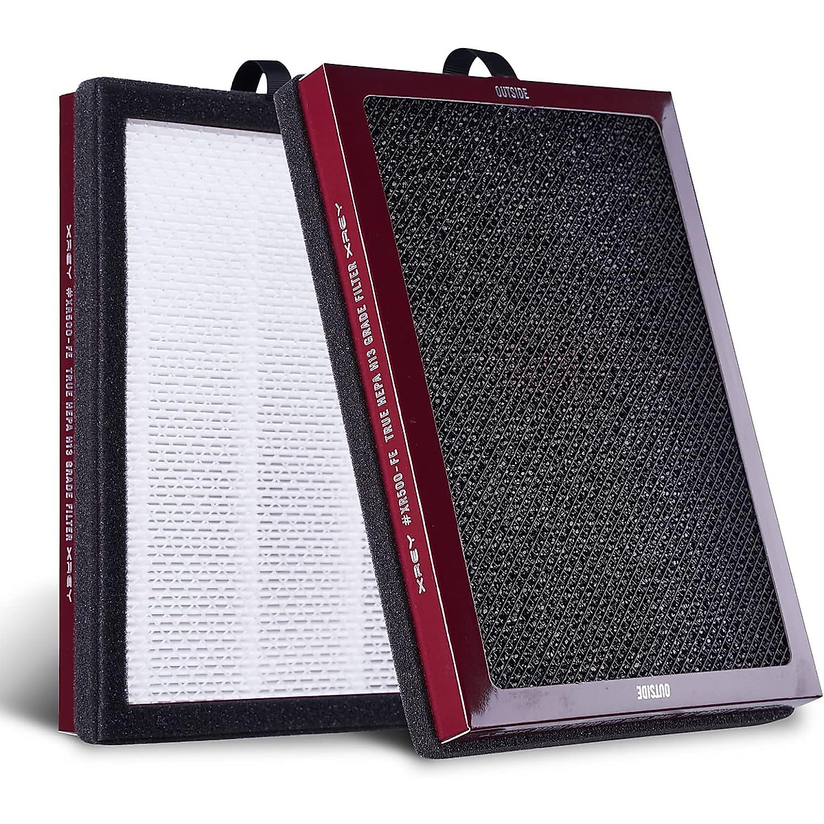 2 Pack Air Purifier Replacement Filter Compatiable with 25 B1/S1/W1 Air Purifier 3-in-1 H13 True Hepa Activated Carbon Filters Set, For Wildfire Smoke, Dust,Odor, Pet Dander (white)