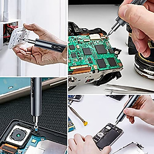 ORIA Mini Electric Screwdriver, 51 in 1 Cordless Power Precision Screwdriver Set with 48 Bits, Small Electric Screwdriver with USB Charging, LED Light, Handy Repair Tool for Smartphones,Toys, PC