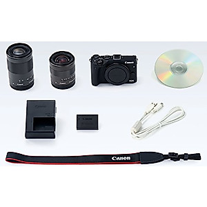 Canon EOS M3 Mirrorless Camera (Black) with EF-M 18-55mm IS STM and EF-M 55-200mm IS STM Lenses - International Version (No Warranty)
