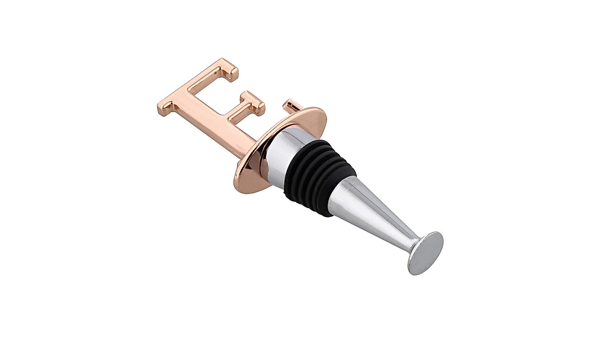 Rose Gold Wine Stopper with Monogram 'N' - Elegant & Reusable Seal