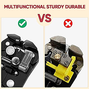 TICONN Automatic Wire Stripper Tool, 3 in 1 Wire Cutters Crimper Pliers Electrician Tools for 24–10 AWG Wire Stripping, Cutting and Crimping (Red)