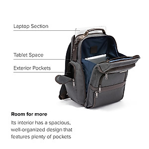 TUMI Alpha 3 Brief Pack - 15-Inch Laptop Backpack with Padded Adjustable Straps - Stores Laptop, Tablet & More - Anthracite