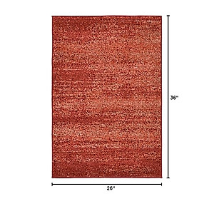 Rugs.com Angelica Collection Rug – 2' x 3' Terracotta Medium Rug Perfect for Entryways, Kitchens, Breakfast Nooks, Accent Pieces