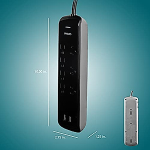 Philips 7-Outlet Surge Protector with USB Charging