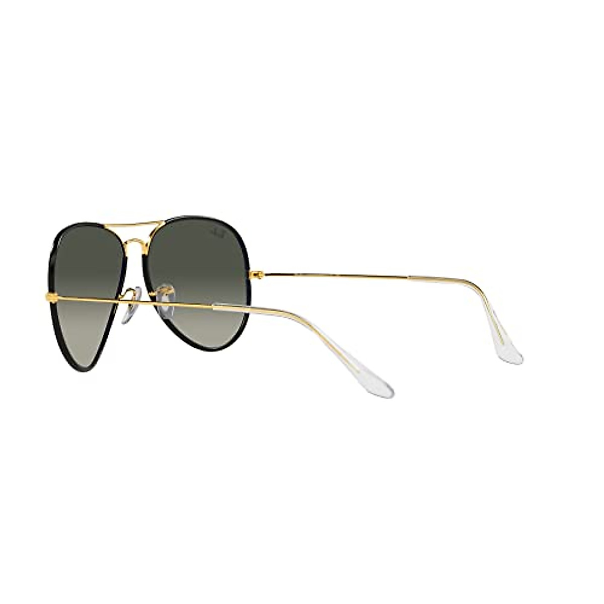 Ray-Ban RB3025JM Classic Full Color Metal Aviator Sunglasses, Black On Legend Gold/Grey Gradient, 58 mm