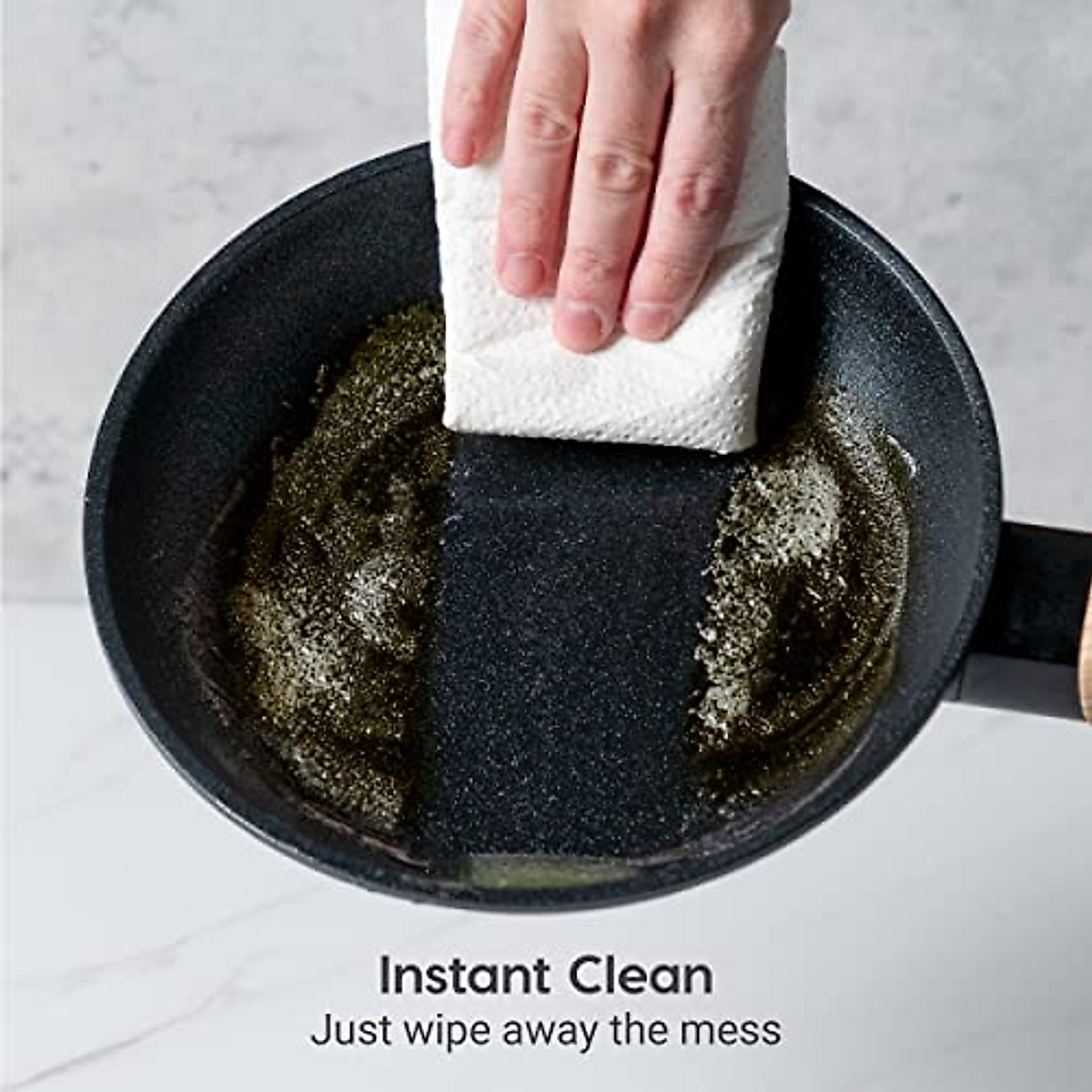 IRIS USA 10 Inch Non-Stick Frying Pan, Skillet with MEGASTONE™ Coating for Healthy Cooking, Everyday Cookware, PFOA Free