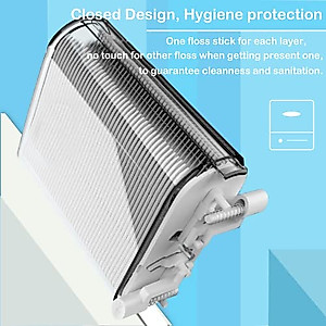 Dental Floss Holder 2 Boxes, Automatic Pop Up Flossers Dispenser, Tasteless Flosser, Hygienic Neat，Total 176PCS Professional Teeth Clean Flossers,Suitable for Home and Office