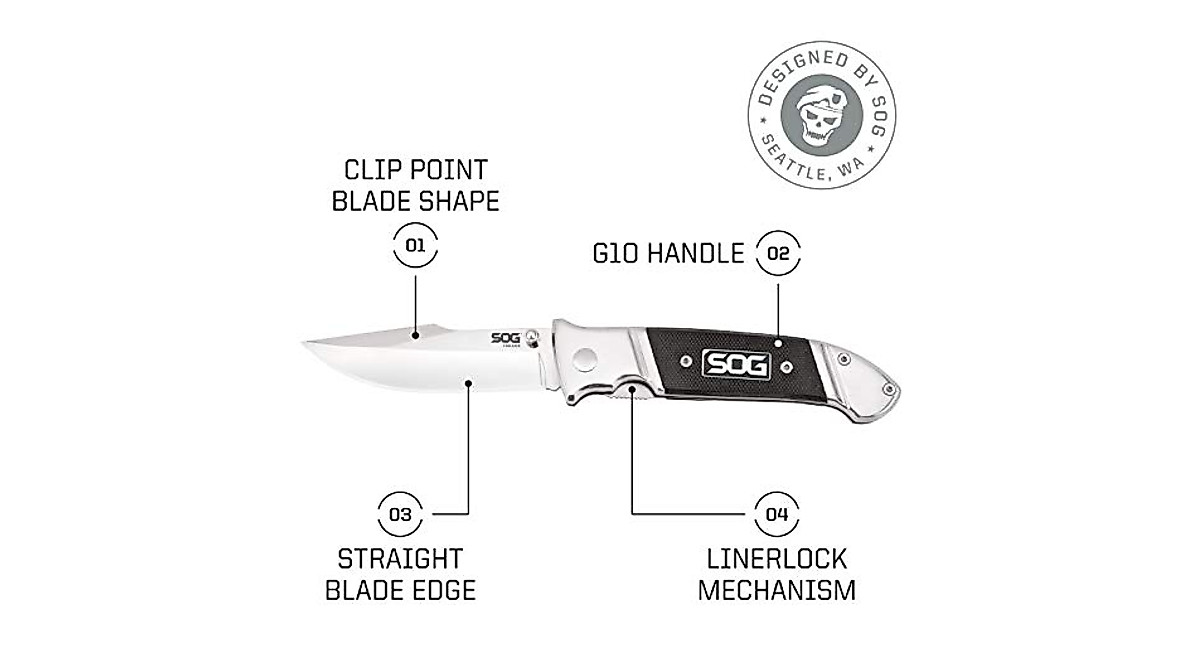 SOG Fielder G10 Folding Knife - Compact & Durable