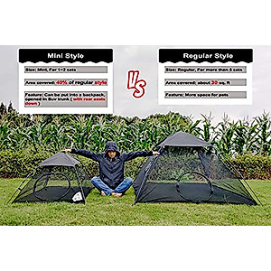 OUTINGPET Mini Cat Tent Outdoor Playpen Pop Up Pet Cat Enclosures Portable Sunshade and Anti-UV Cat Playhouse for SUV Pickup Truck (Play Tents for Cats and Small Animals) - Outside Habitat