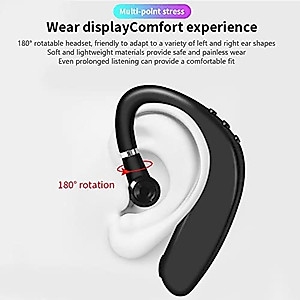 070 Headphone Business Earphone Portable Bluetooth Headset Waterproof Ultralight Hands Free Single Ear Business Earphone for Sport Driving Business Office Single Ear Headset