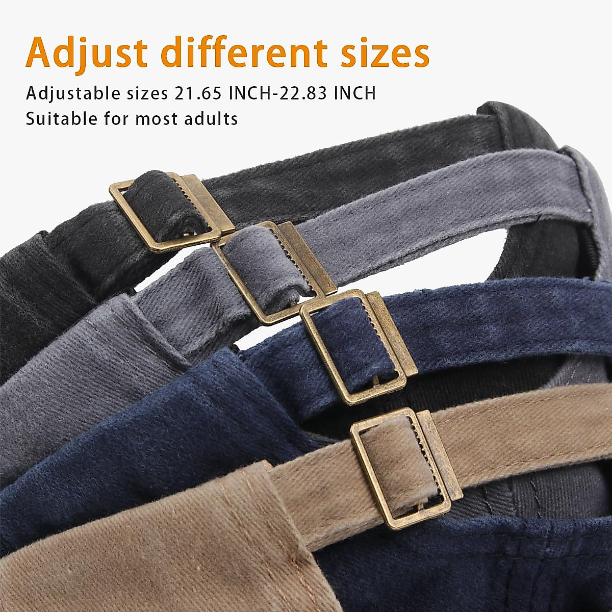 Vintage Washed Baseball Cap Adult Unisex Distressed Retro Adjustable Dad Hat (Black+Gery+Navyblue+Beige,Cotton)