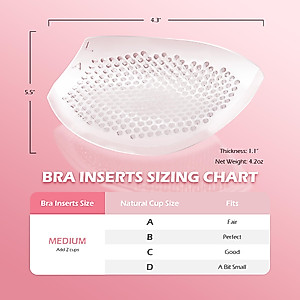 Yofidra Silicone Bra Inserts and Breast Enhancers, Add 2 Cups, Breathable, Reusable,1 Pair
