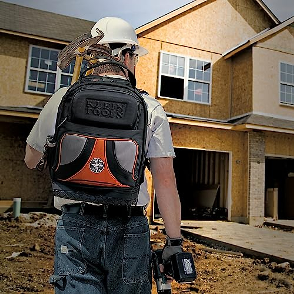 Klein Tools 55421BP-14 Tool Bag Backpack, Heavy Duty Tradesman Pro Tool Organizer / Tool Carrier with 39 Pockets and Molded Base