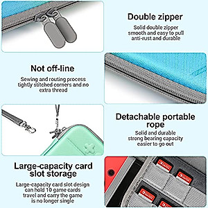 HPJYJ Carry Case for Nintendo Switch, 10 Game Cartridges, Protective Case for Nintendo Switch, Nintendo Switch Bag, Carrying Case Compatible with Switch Console & Accessories