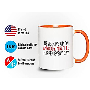 Bubble Hugs Nurse 2Tone Orange Mug 11oz - Never give up - Labor Clinical Certified Nursing Assistant Surgical Emergency Oncology Practitioner