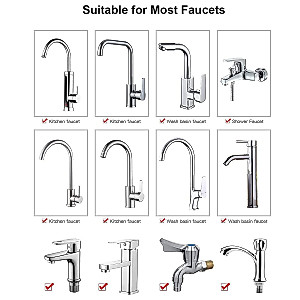 Universal Splash Filter Faucet 720 Rotating Faucet Extender Aerator with 2 Water Outlet Modes,All Copper Material,Suitable for Kitchen and Bathroom